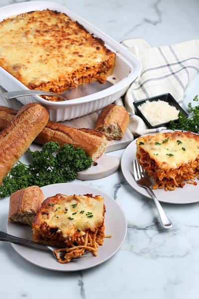 Cheesy Baked Spaghetti - The Rockstar Mommy