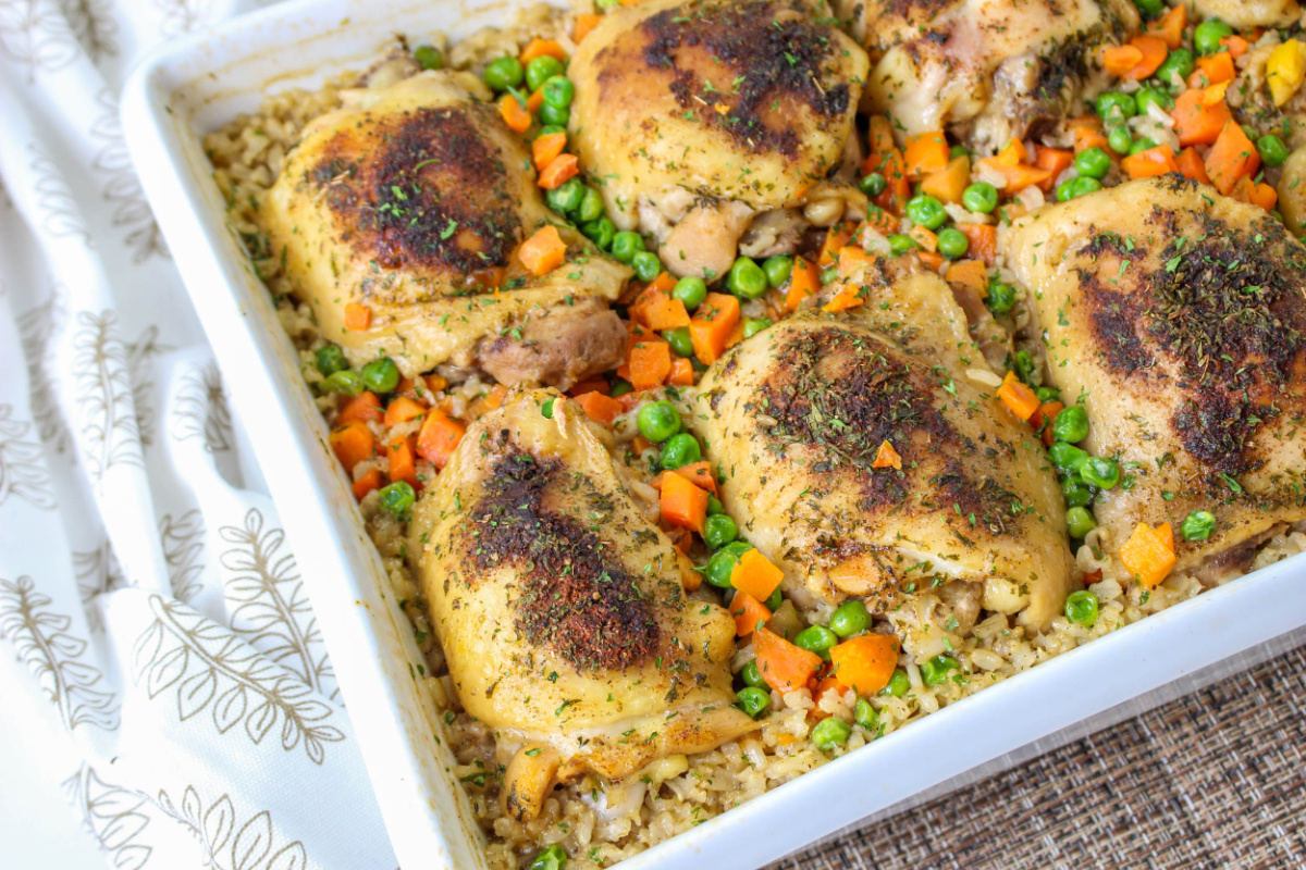 Baked Chicken and Brown Rice Casserole - The Rockstar Mommy