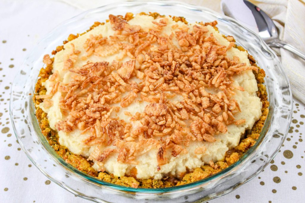 Thanksgiving Turkey Pot Pie with Stuffing Crust - The Rockstar Mommy