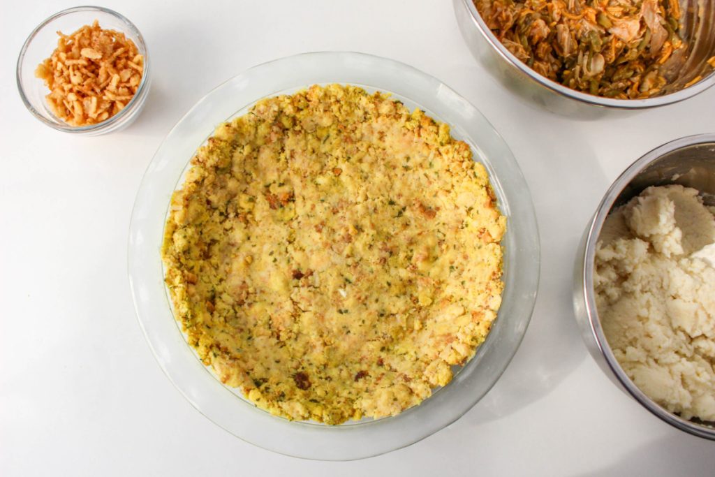 Thanksgiving Turkey Pot Pie with Stuffing Crust - The Rockstar Mommy