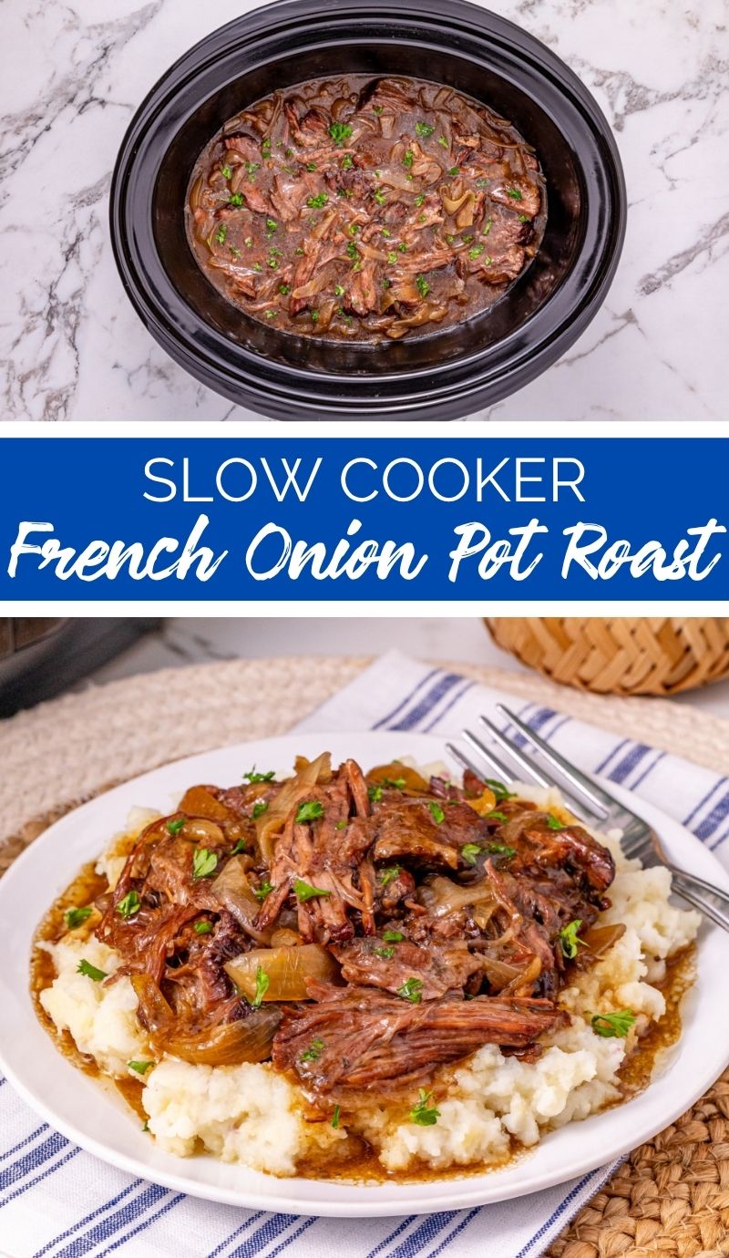 Slow Cooker French Onion Pot Roast - The Rockstar Mommy